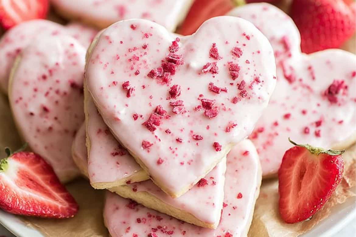 Strawberry Shortbread Cookies